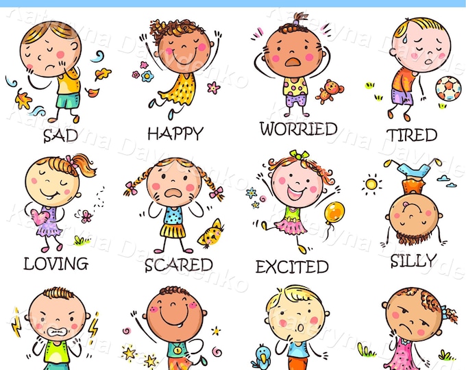 Feelings Faces Kids Png, Emoji Clipart, Emotions Clipart, Educational ...