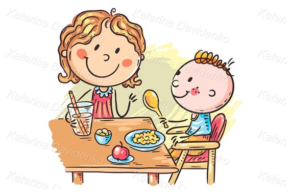 Eat Breakfast Clip Art Boy