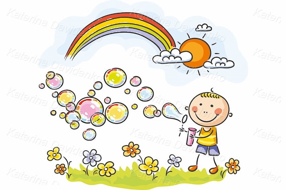 Cartoon Soap Bubbles Clip Art
