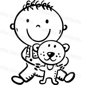 Cartoon Baby Clipart Set. Cute Infant PDF, Newborn SVG Illustration ...