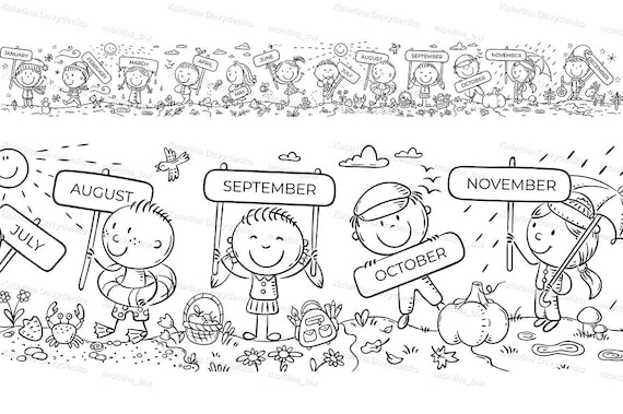 Seasons Clipart For Kids Black And White