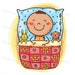 Cartoon Doodle Illustration of Cute Little Kid Boy Sleeping in Bed With ...