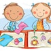 Cartoon Doodle School Kids Enjoy Crafting Together - Children Creative ...
