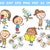 Cartoon Doodle Kids With Books Clipart Set Child's Drawing Illustration ...