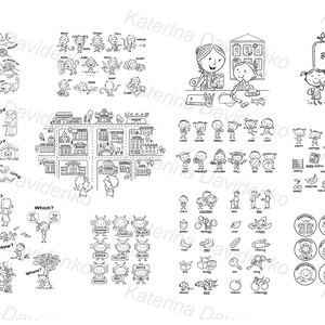 Language Learning Clipart Bundle. Education Illustration for Children ...