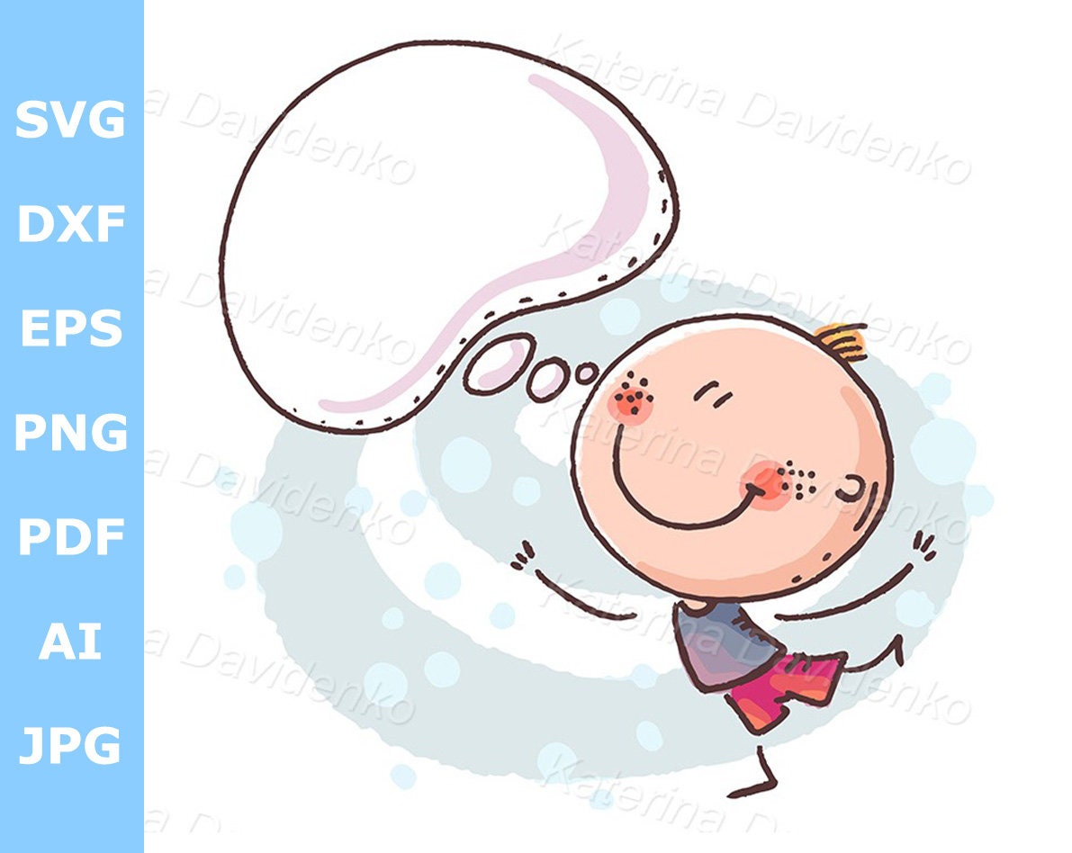 Cartoon Kid Thinking Bubble