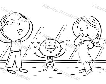 Crying Family Clipart