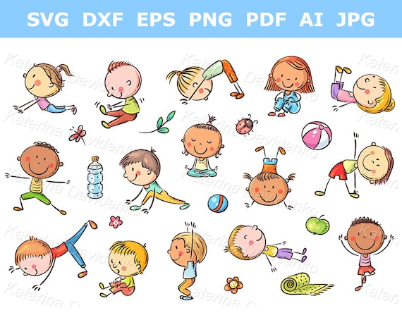 Children Doing Pe Clipart