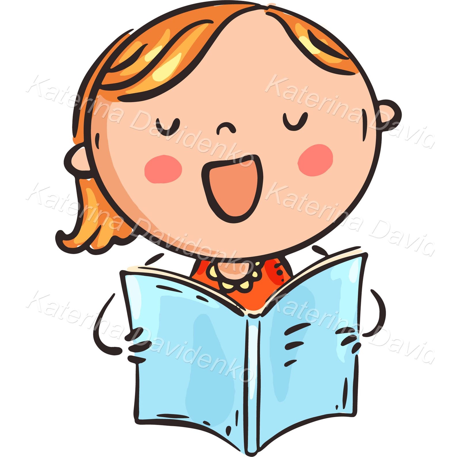 Cartoon Children Choir Clipart. Kids Choir Singing. Group of Children ...