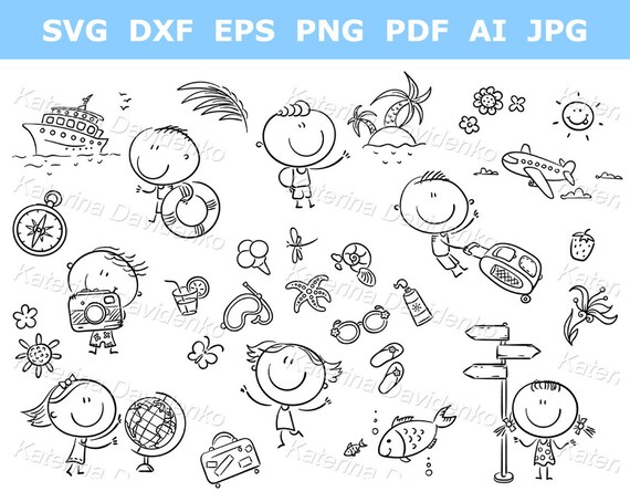 Stick Kids Clip Art Black And White