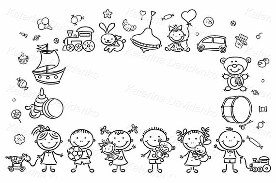 Cartoon Sweets Clipart Black