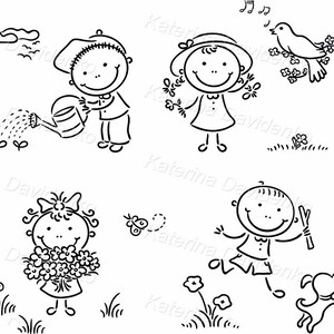 Cartoon Doodle Kids Clipart, Children Activities Outdoors Clip Art ...
