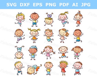 Kids Vector SVG Kids Vector Sketch Bundle Kids PNG Kids Vector Bundle ...