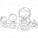 Happy Cartoon Family Clipart. Cooking Clipart. Kids Are Waiting for ...