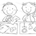 Cartoon Doodle School Kids Enjoy Crafting Together - Children Creative ...