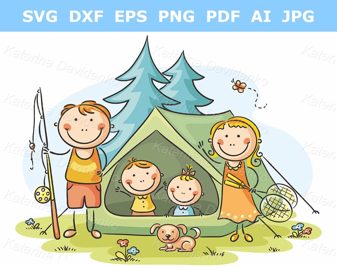 Family Camping Clip Art