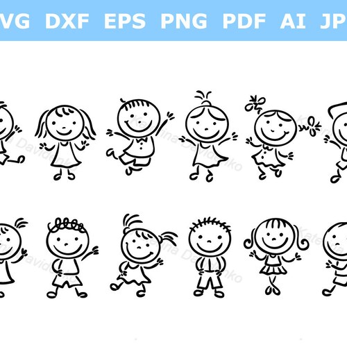 Craft Supplies & Tools Clip Art & Image Files outline hair boy cricut ...