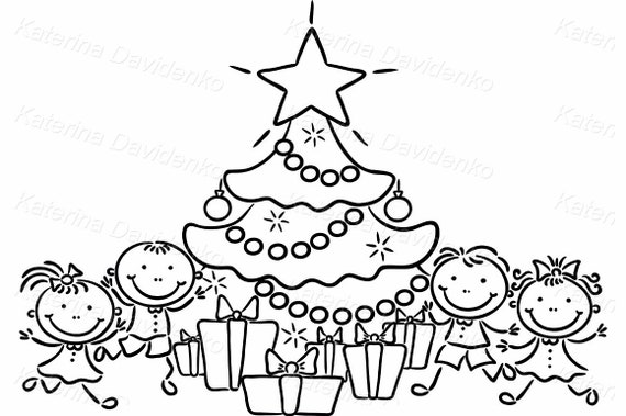 Digital commercial use digital image stick figure clipart Happy kids ...
