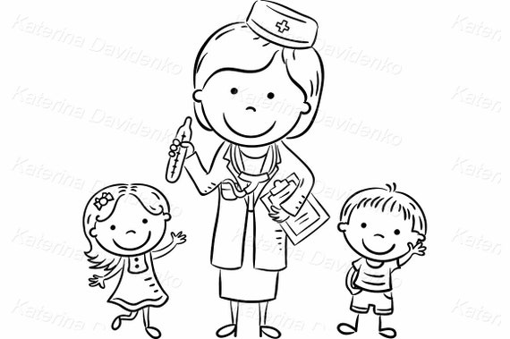 Doctor Clipart For Kids Black And White