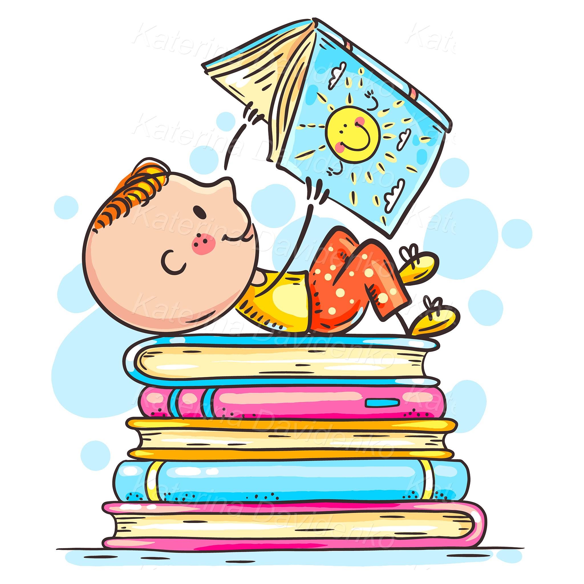 Clip Art Reading Child