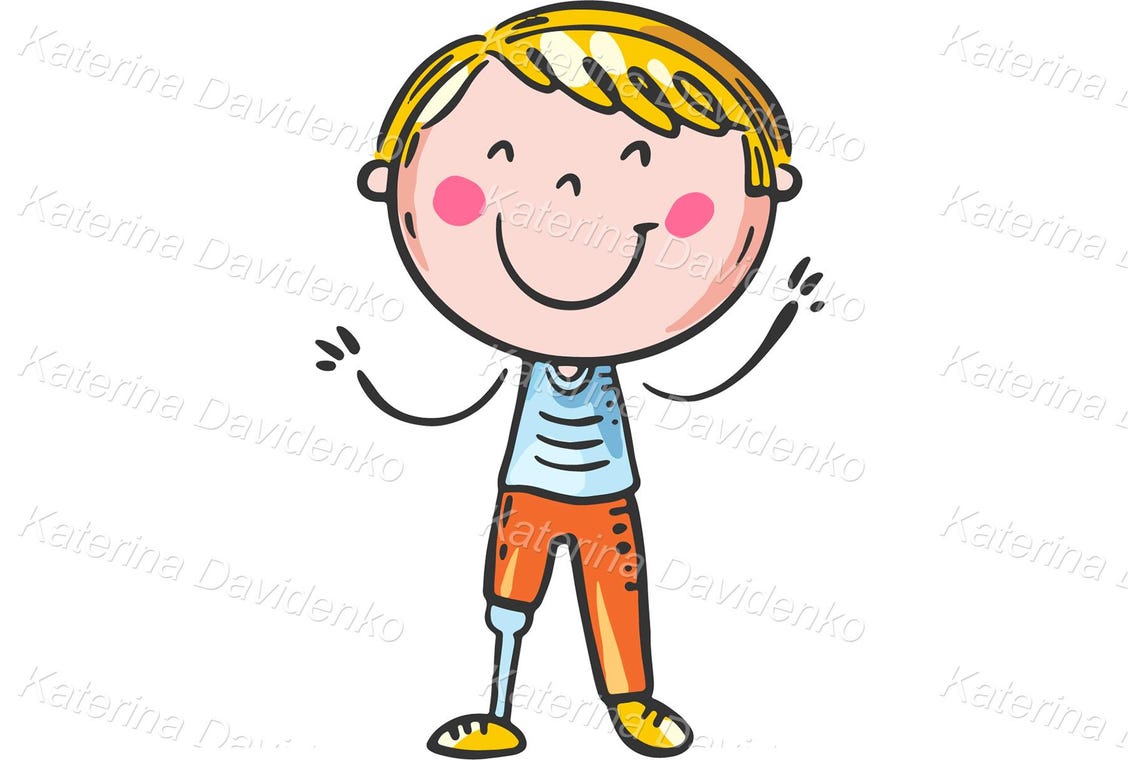 Cartoon Cute Disabled Kids With Special Needs, Disability Children Clip ...