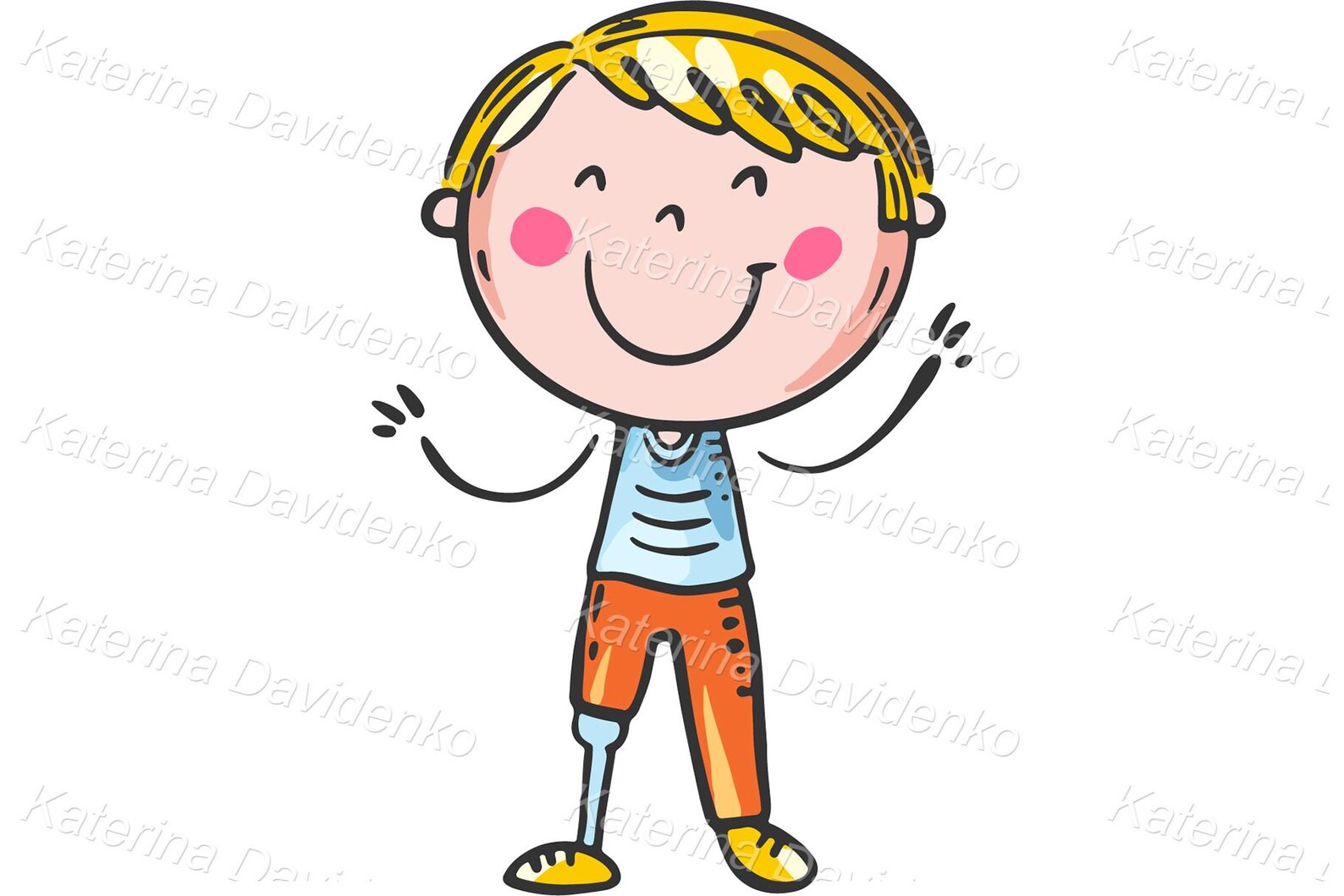 Cartoon Cute Disabled Kids With Special Needs, Disability Children Clip ...