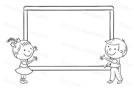Children In School Clipart Black And White