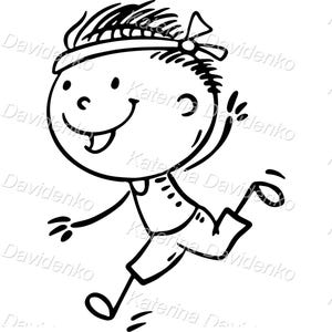 Cartoon Happy Kids Running Together Clipart, Cute Little Children ...