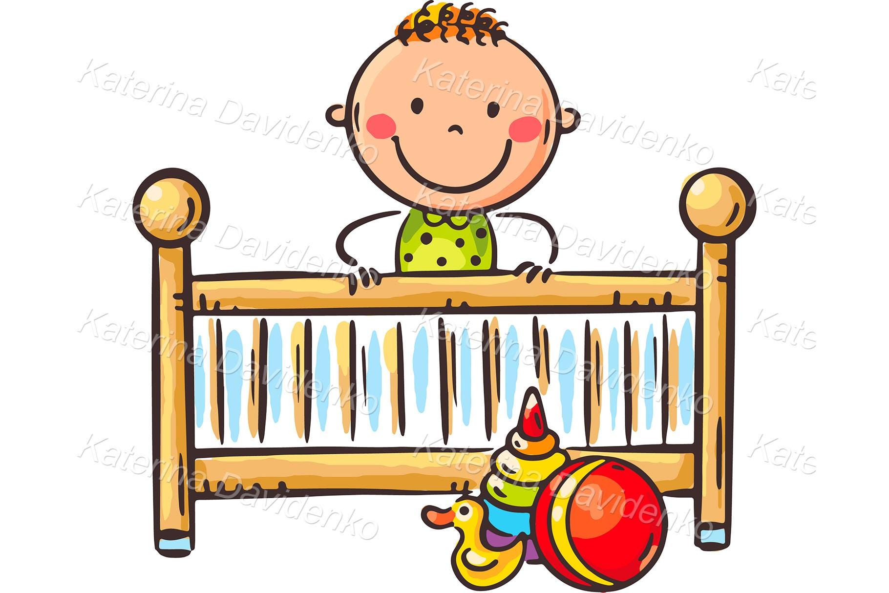 Cartoon Baby Clipart Set. Cute Infant PDF, Newborn SVG Illustration ...