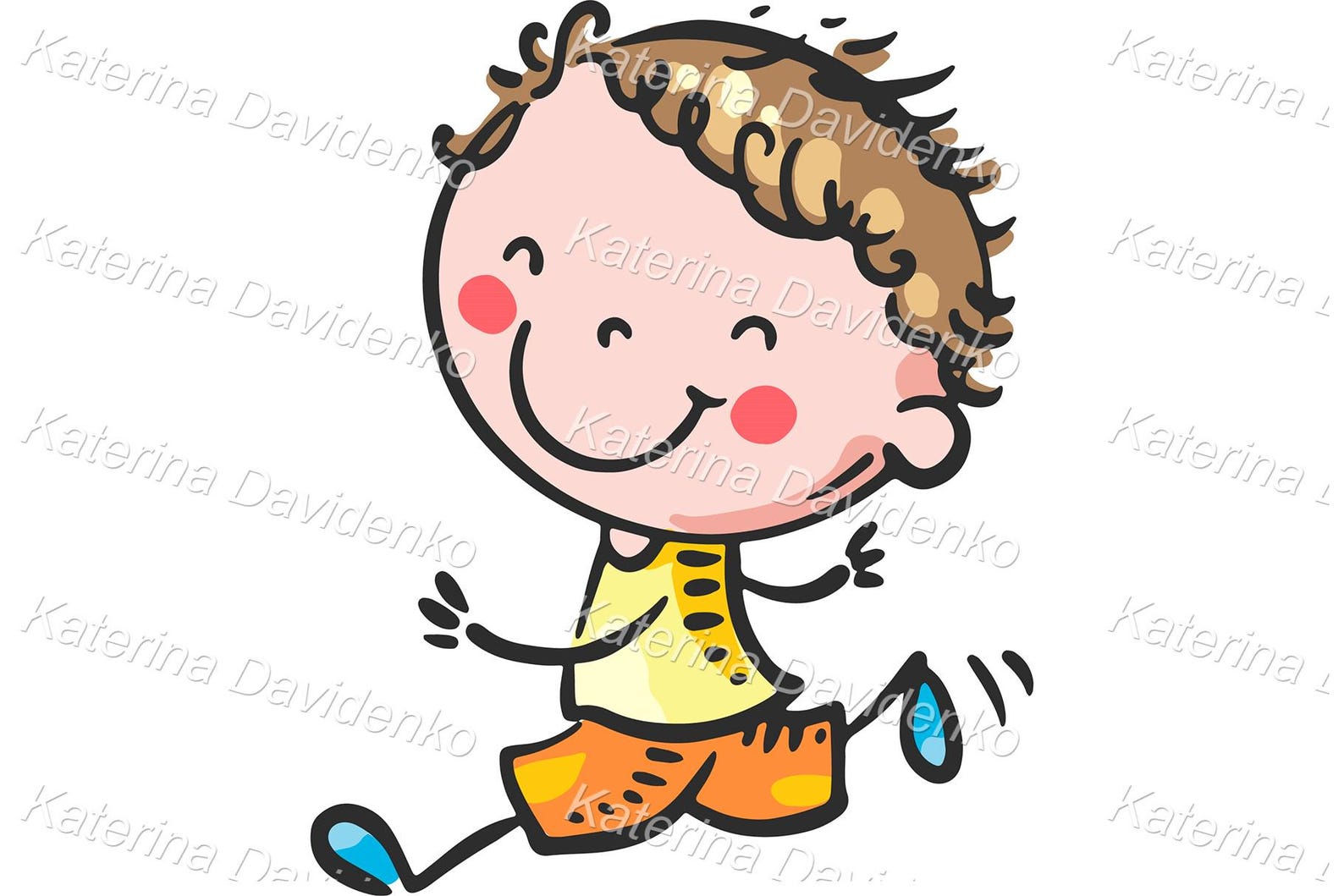 Cartoon Happy Kids Running Together Clipart, Cute Little Children ...