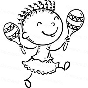 Happy Cartoon Kids Playing Musical Clipart, Children With African ...