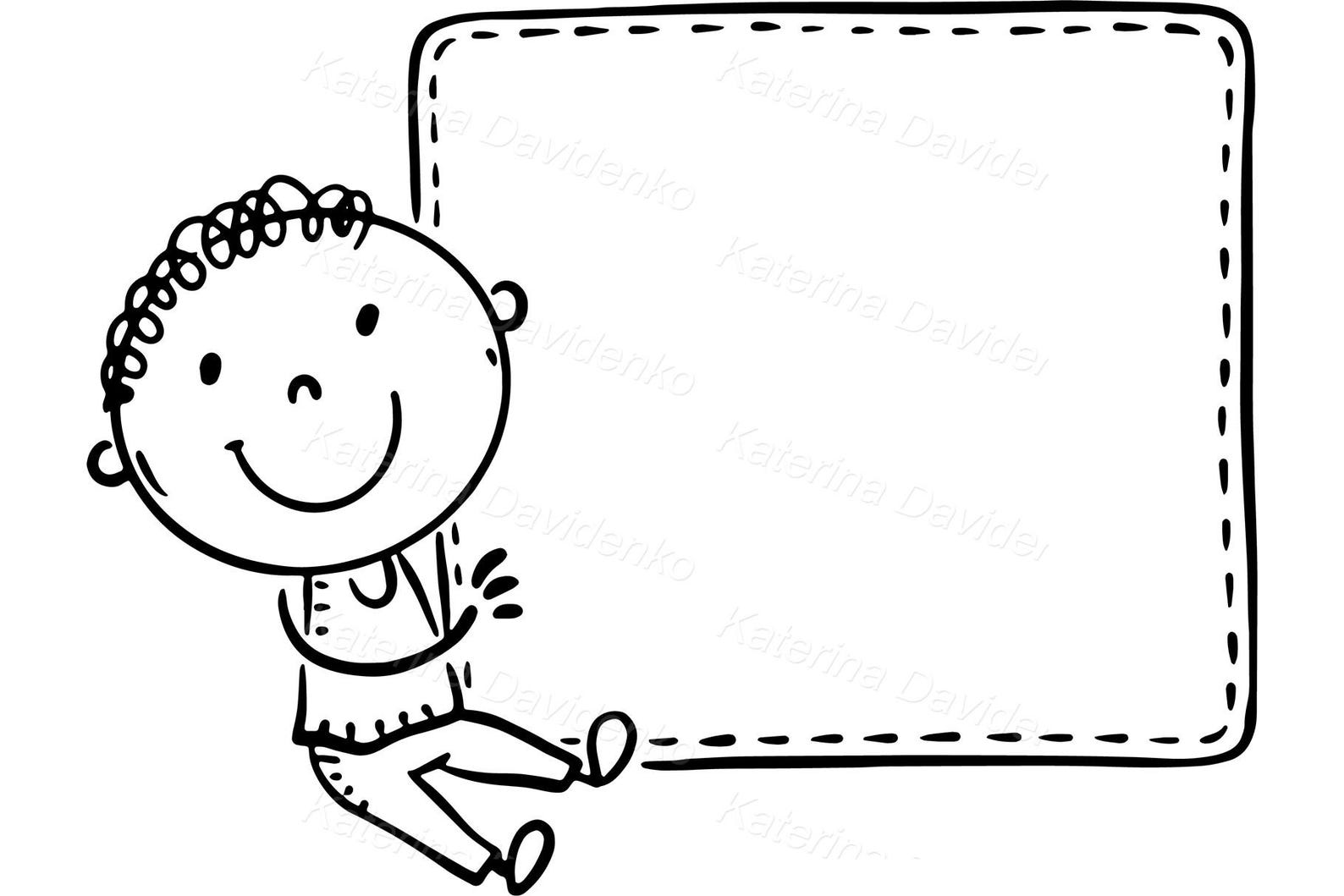 Cartoon School Kids Holding Blank Q & A Placards, Doodle Kids With ...