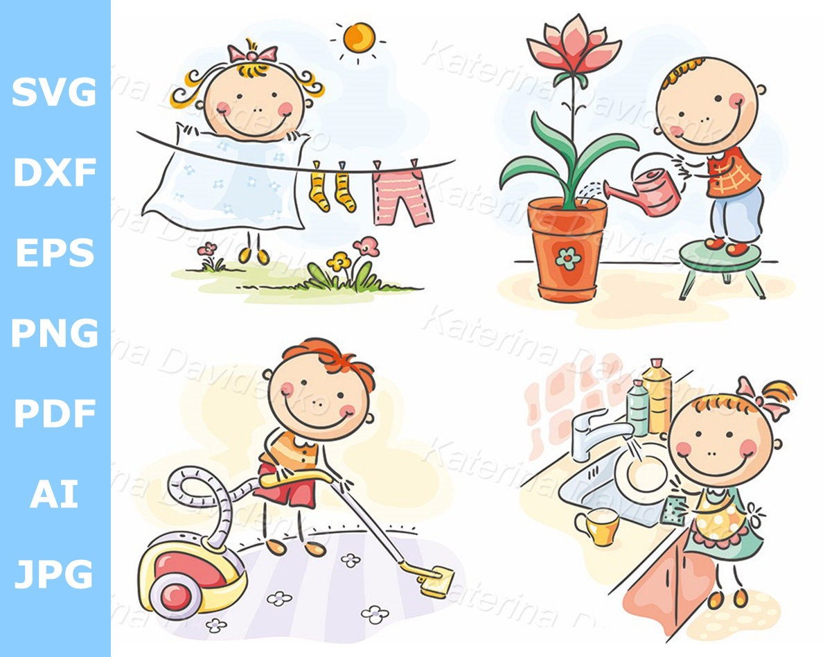 Children Helping Clipart
