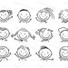 Clipart Set of Happy Cartoon Kids Faces. Children Svg Pictures, Doodle ...