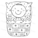 Cartoon Doodle Illustration of Cute Little Kid Boy Sleeping in Bed With ...