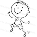 Black and White Dancing Kids Clipart. Cute Music Cartoon Set. Outline ...