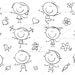 Happy Doodle Kids Clipart Set - Stick Figure Pdf Png Svg File for ...