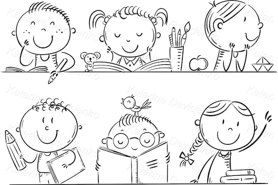 Imágenes Escolares Clip Art En Blanco Y Negro Ilustración Vectorial