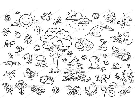 Black And White Nature Clip Art
