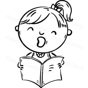 Hand Drawn Children Choir Clipart. Outline Kids Choir. Cartoon Children ...