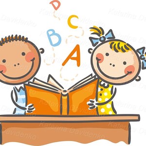 Doodle Cartoon Kids Clipart Set. Hand Drawn Children Clip Art, Cute ...