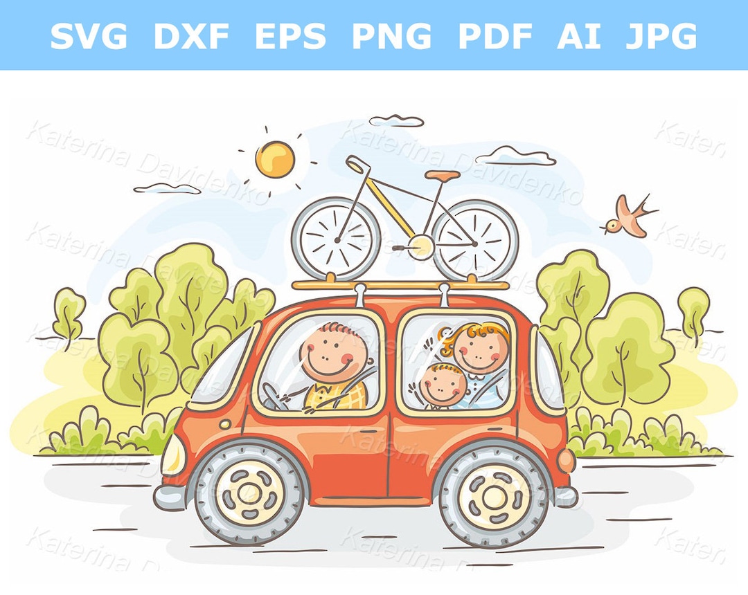 Family Riding In Car