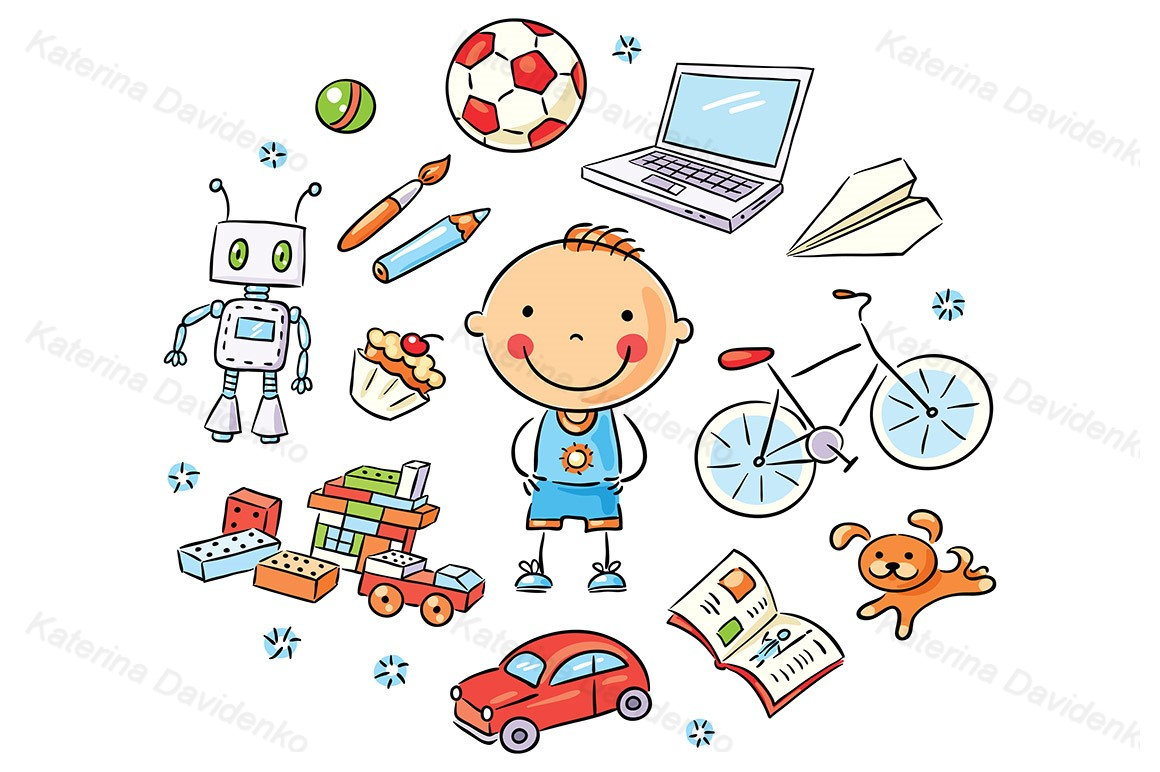 Child clipart Boy and his interests. Kid clipart svg png | Etsy