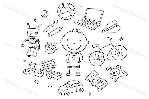 Jongen Stokfiguur Clipart Zwart Wit Stok Figuur Stickers | Unieke