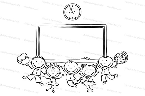 Happy Student Clipart Black And White