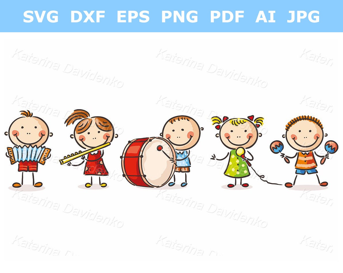Kids Playing Music Clipart
