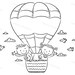 Happy Cartoon Kids Clipart. Children Travelling by Air With Copy Space ...