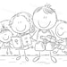 Cartoon Happy Family Clipart. Doodle Family With Two Children at Home ...