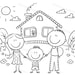 Family Clipart. Happy Cartoon Family With Child Near Their House ...