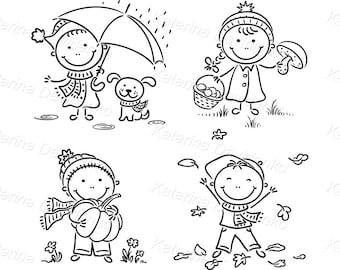 Four Seasons Clipart Black And White